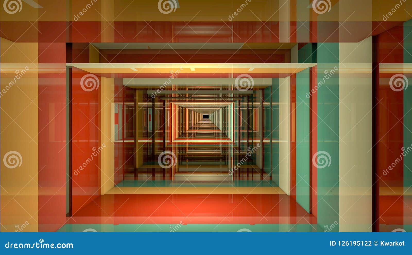 3d Render Abstract Background. Long Corridor Stock Illustration ...