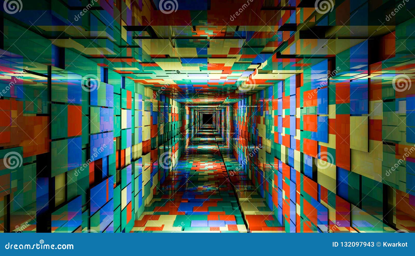 3d Render Abstract Background. Long Corridor Stock Illustration ...