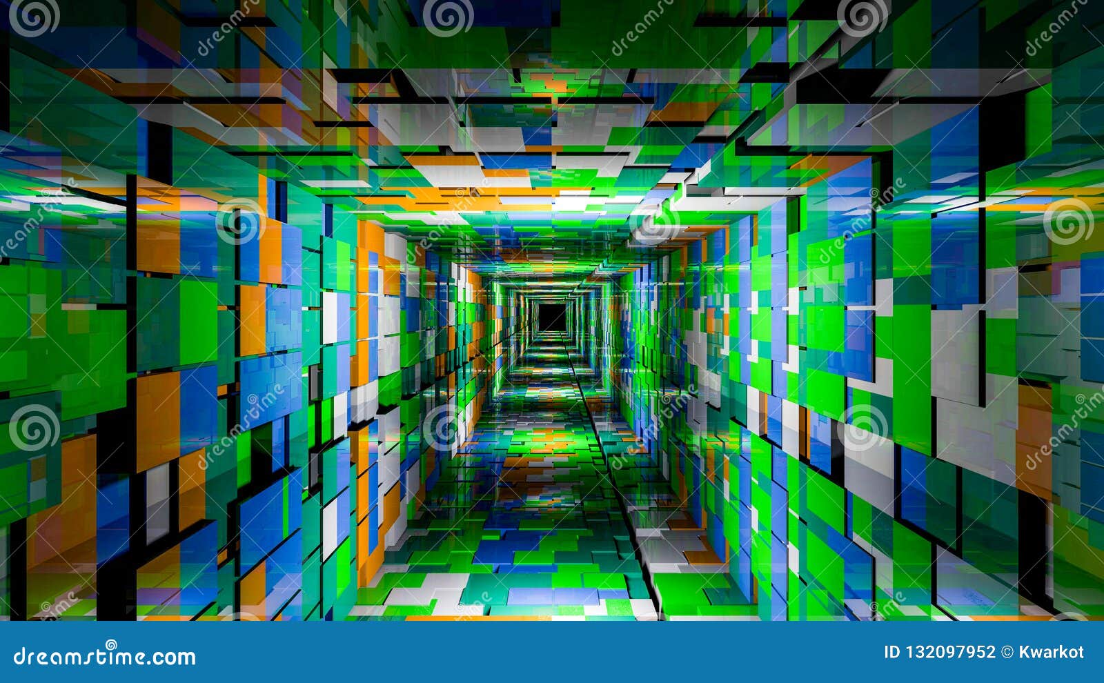 3d Render Abstract Background. Long Corridor Stock Illustration ...