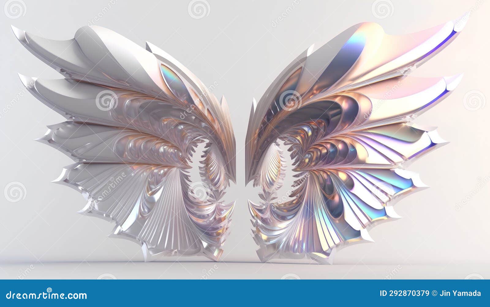 3d Render, Abstract Background, Metallic Sculpture, Computer Generated ...
