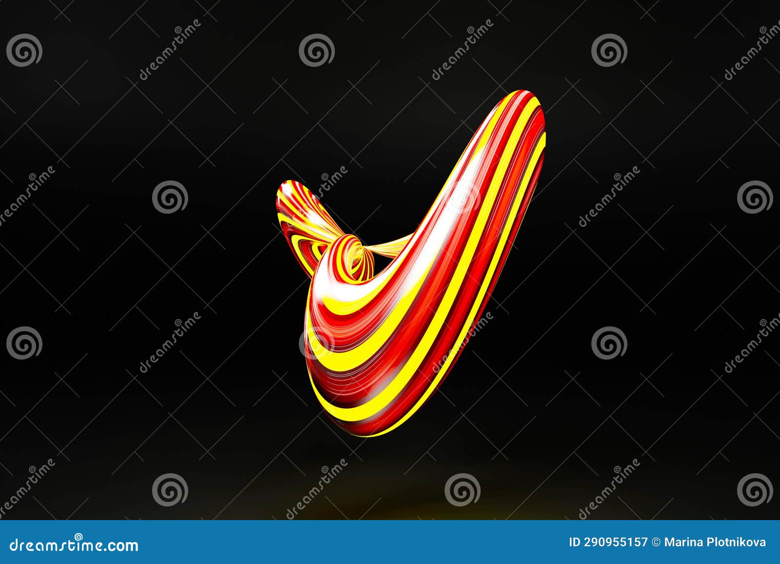 3d Render, Abstract Background, Modern Curved Shape, Deformation ...