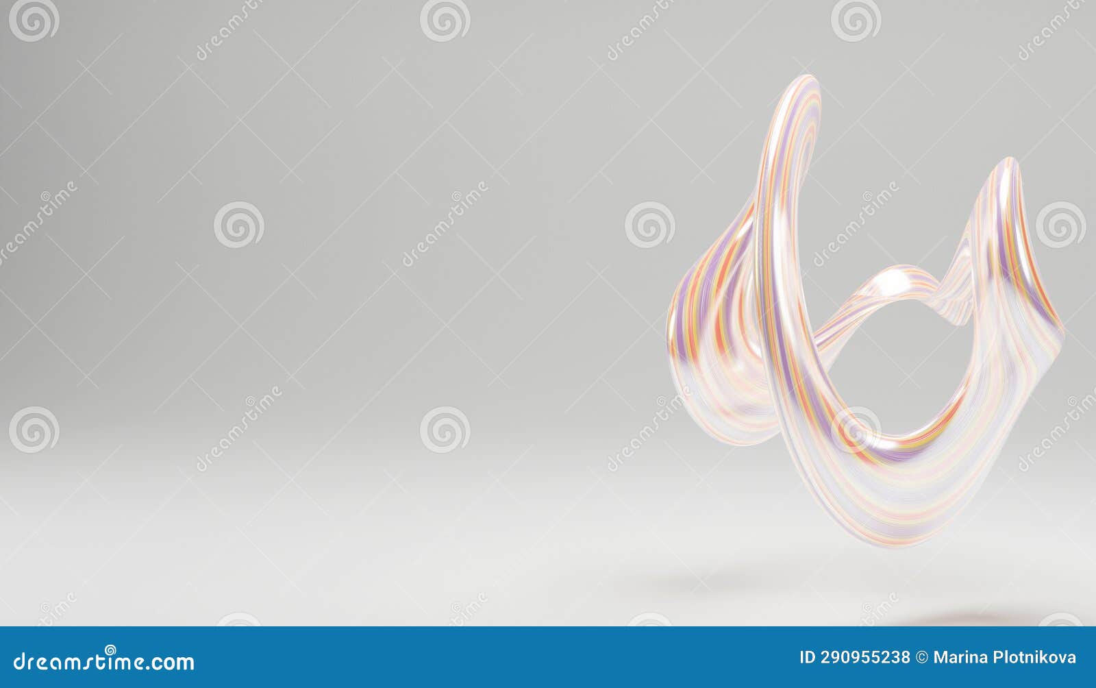 3d Render, Abstract Background, Modern Curved Shape, Deformation ...
