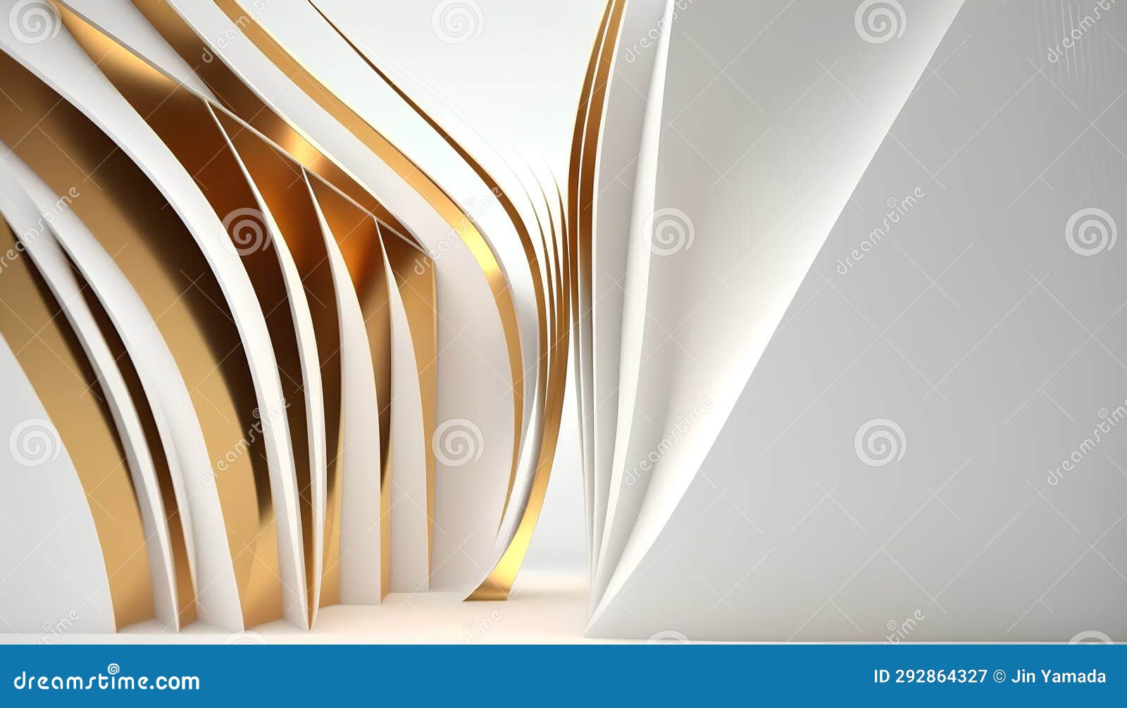 3d Render, Abstract Background, Modern Interior Design, Gold and White ...