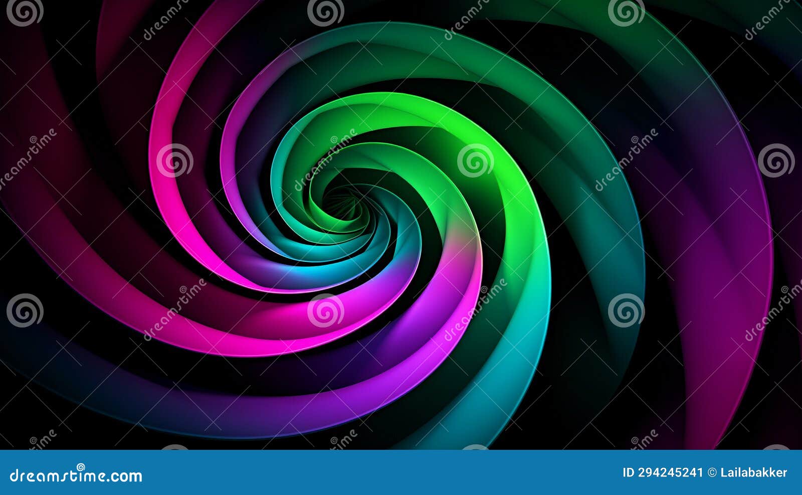 3d Render, Abstract Background, Multicolored Spiral, Spiral Stock ...