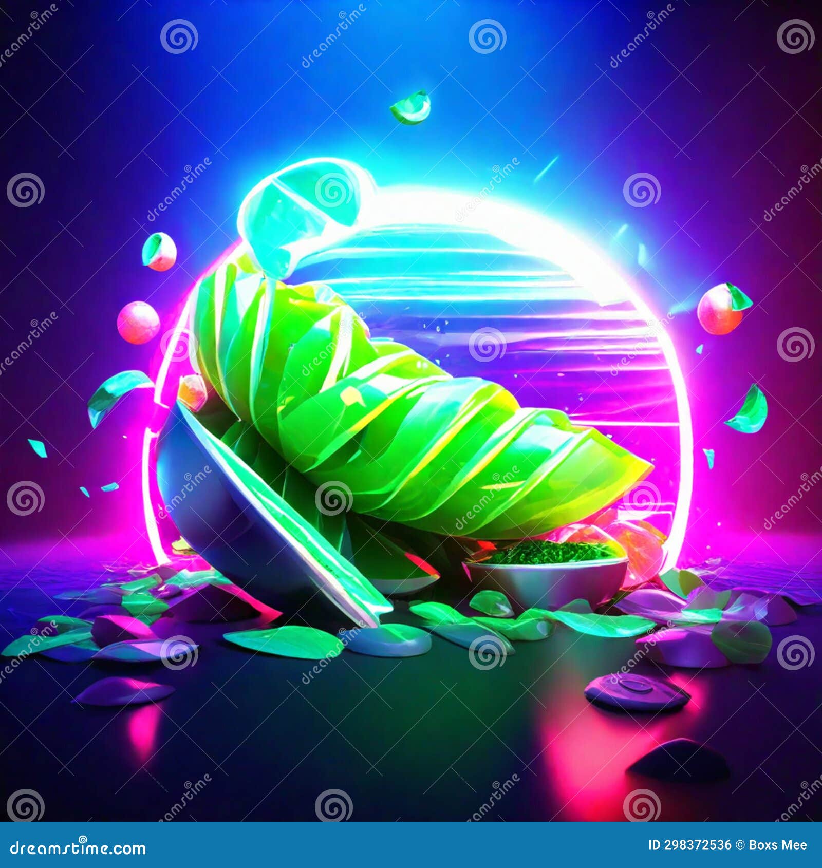 3d Render, Abstract Background, Neon Light, 3d Illustration AI ...