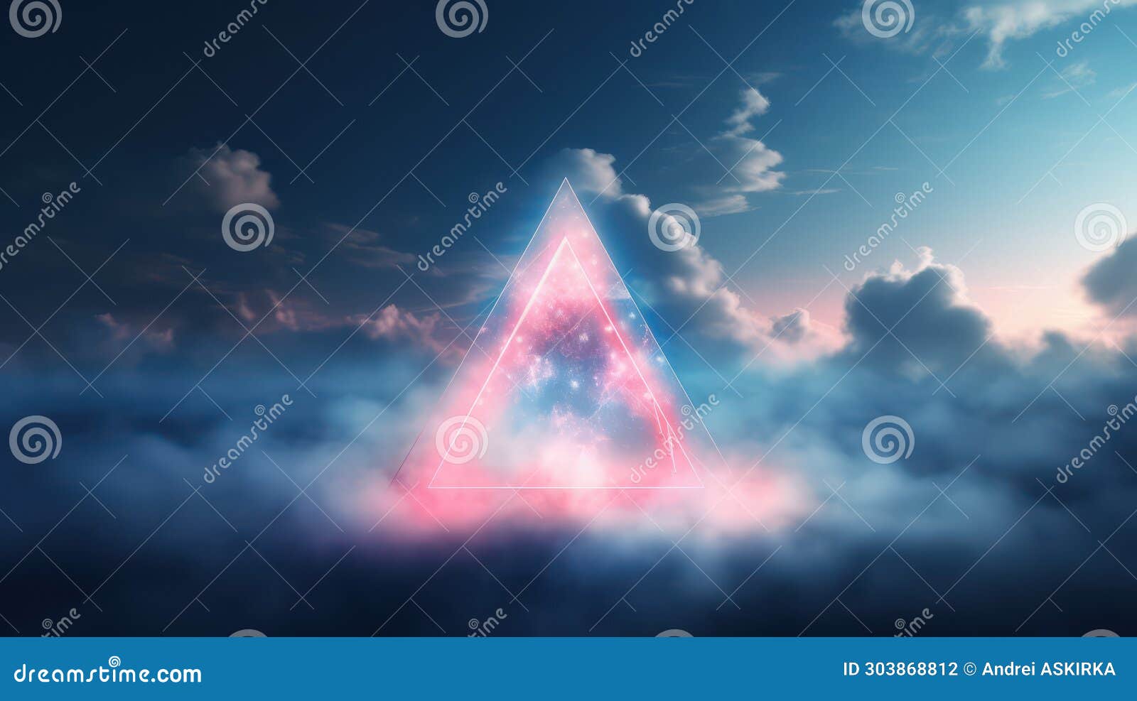 3d Render, Abstract Background. Neon Light Glowing Inside the Cloud and ...