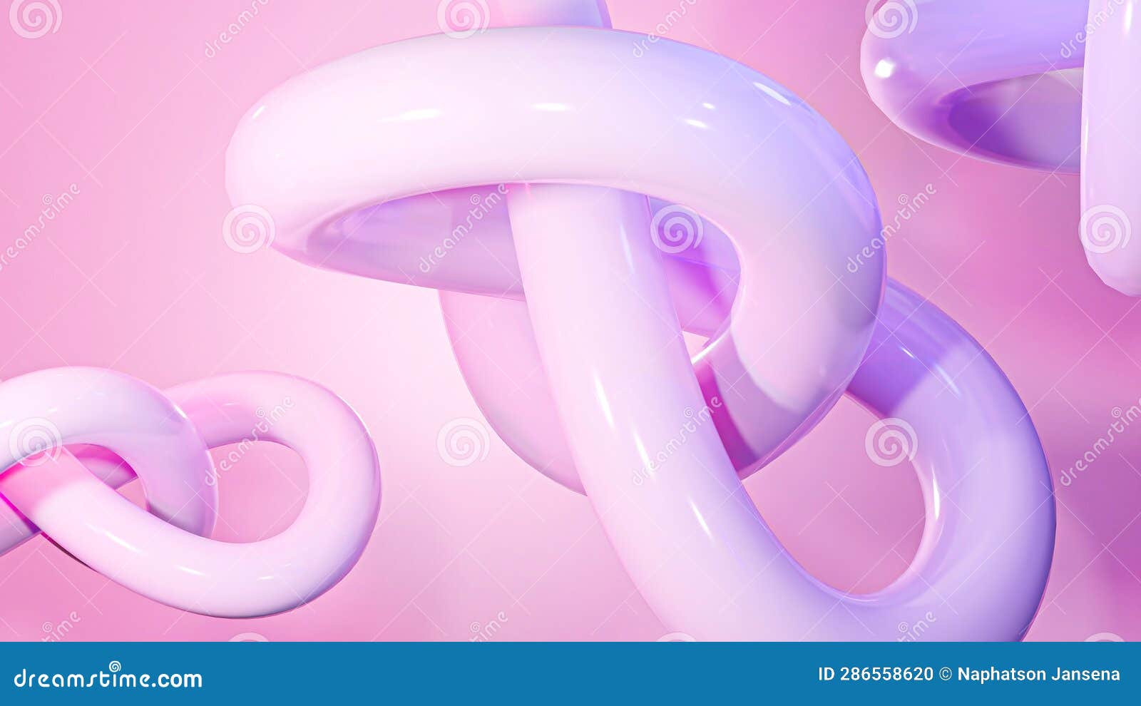 3d Render Abstract Background with Pink Loops Stock Illustration ...