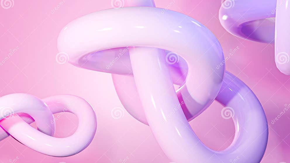 3d Render Abstract Background with Pink Loops Stock Illustration - Illustration of creative ...