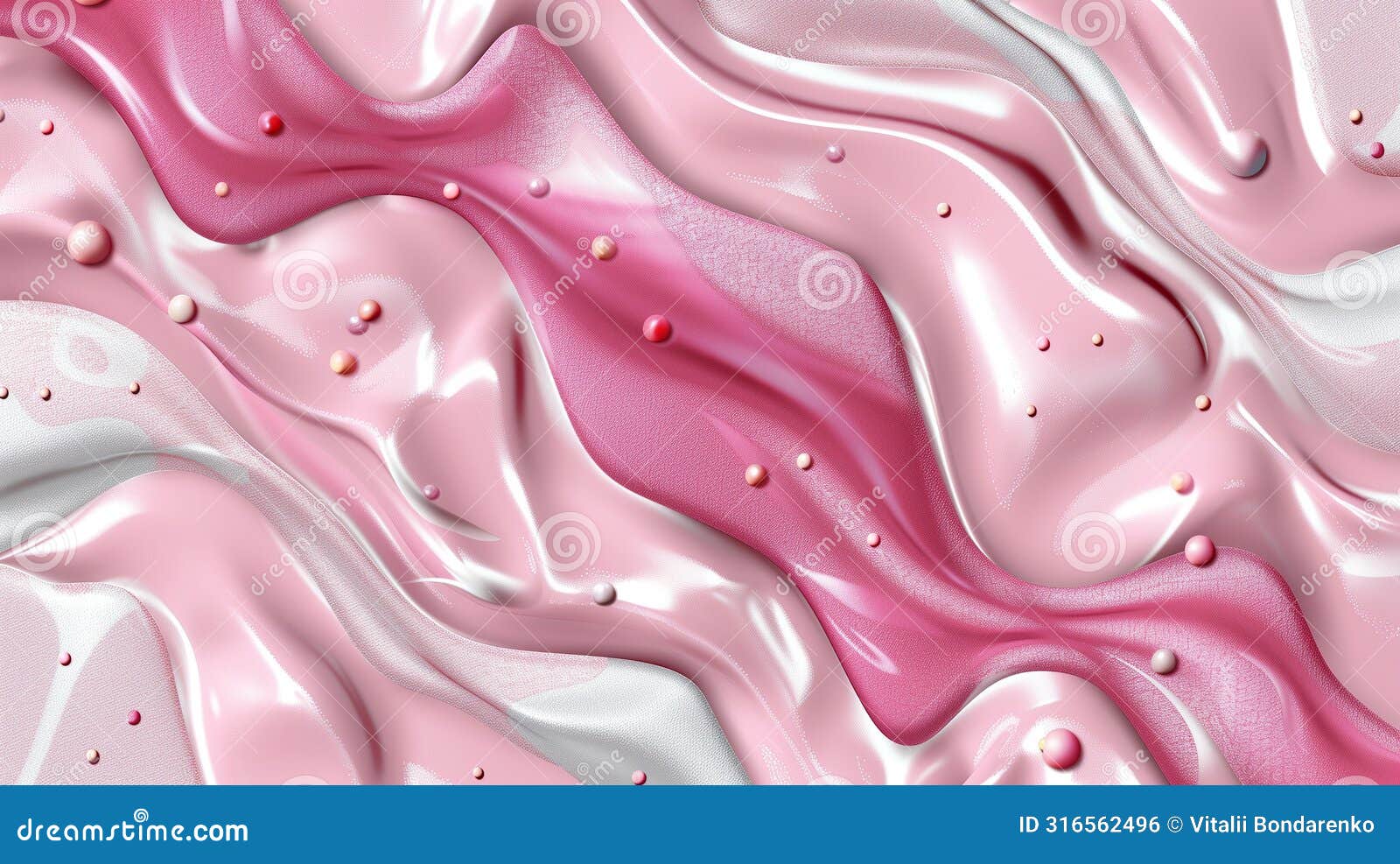 3d Render, Abstract Background, Pink and White Liquid, Liquid Texture ...