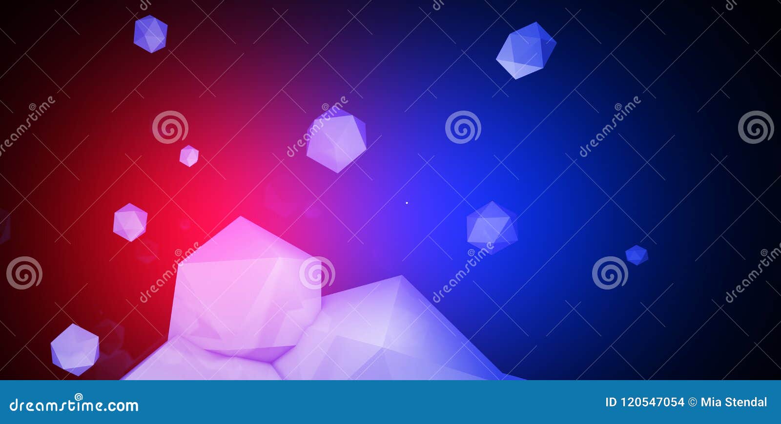 3d Render. Abstract Background with a Polygon, Neon Light Stock ...