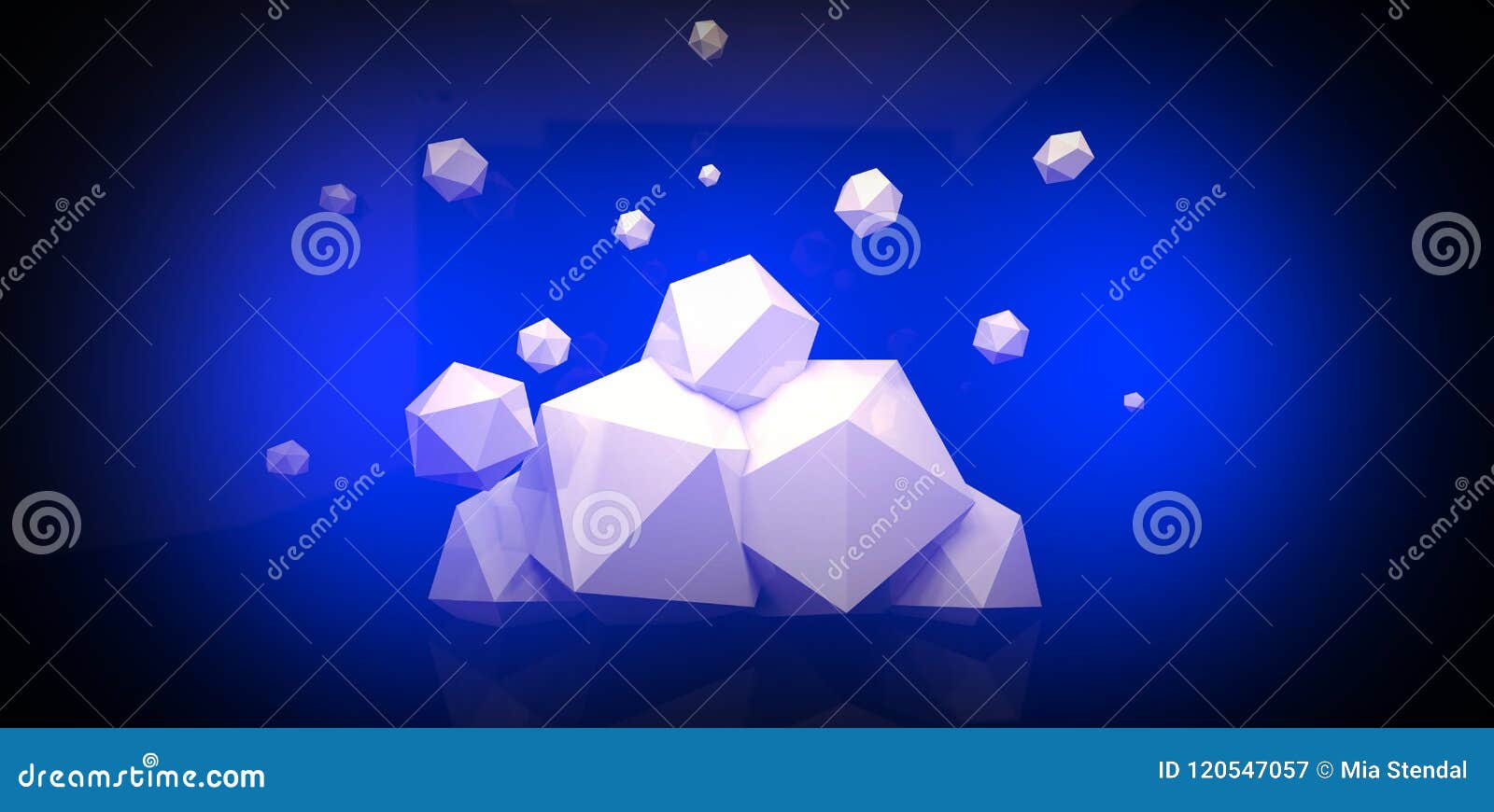 3d Render. Abstract Background with a Polygon, Neon Light Stock ...