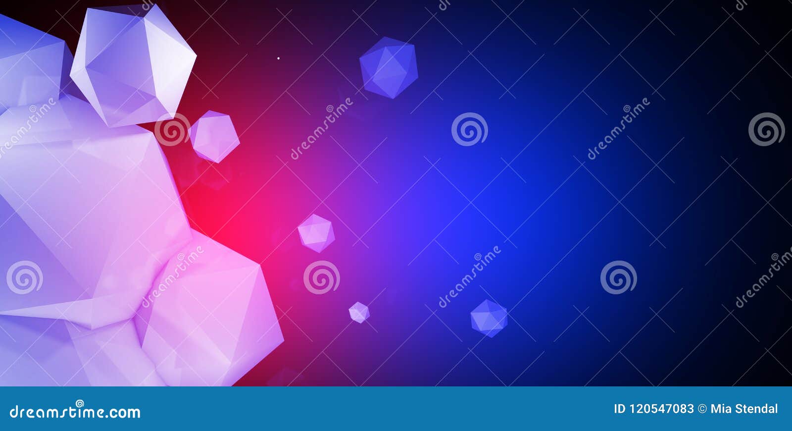 3d Render. Abstract Background with a Polygon, Neon Light Stock ...