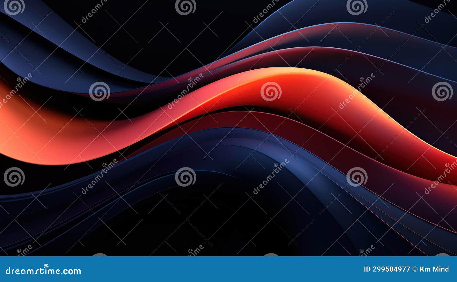 3d Render of Abstract Background with Red and Blue Wavy Lines ...