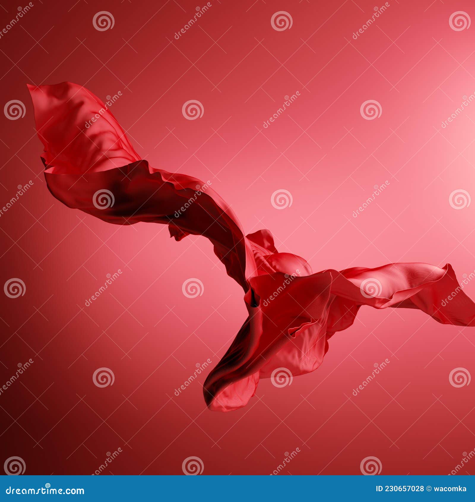 3d Render, Abstract Background with Red Silk Scarf Flying Away. Silk ...