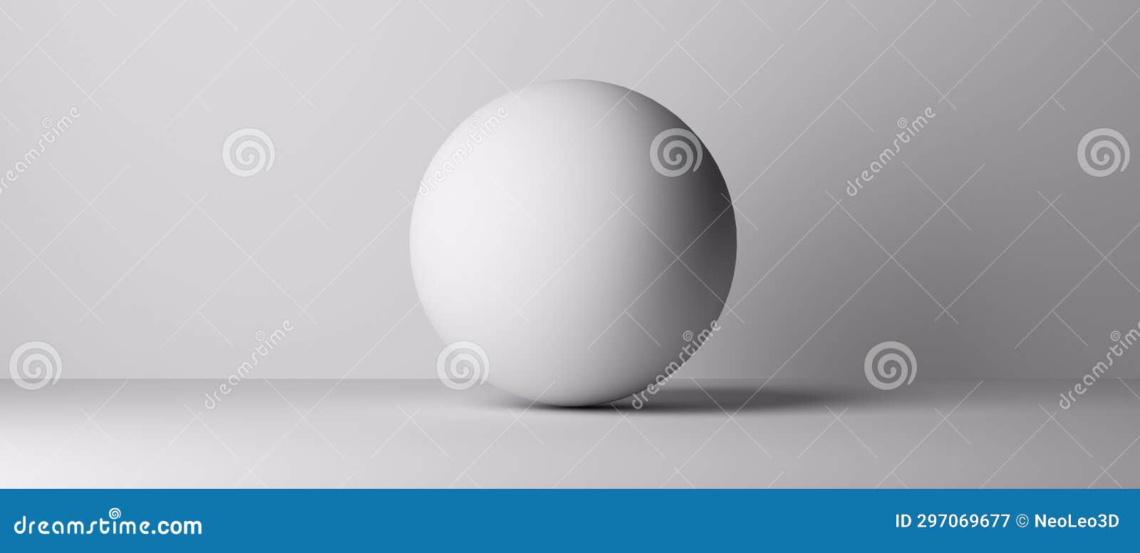 3d Render. Abstract Background, Simple Blank Ball Inside the White Room ...