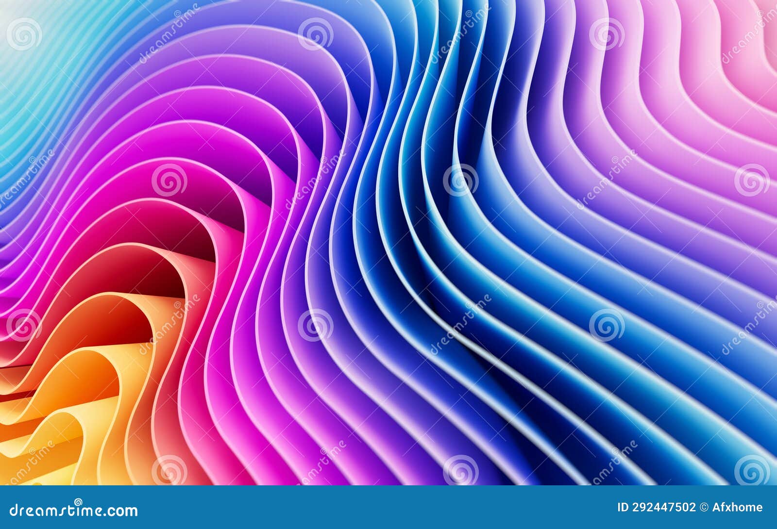 3D Render Abstract Background of Smooth Lines of Spline Waves ...