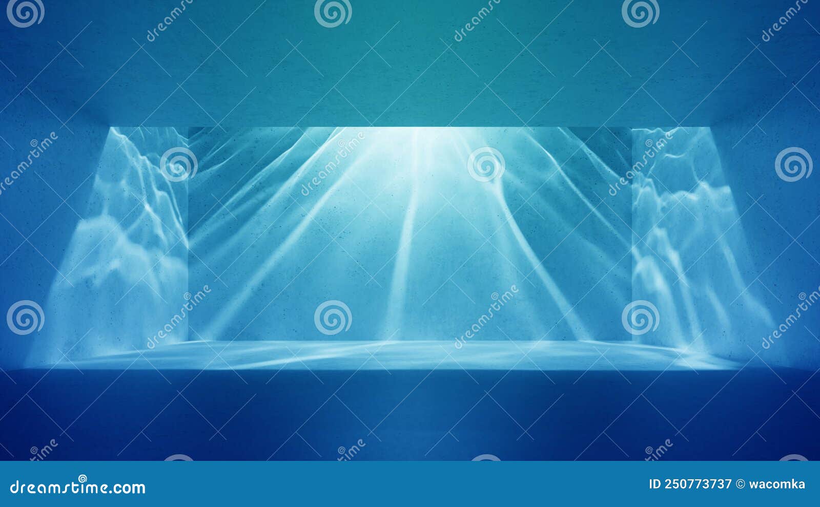 3d Render, Abstract Background. Sun Rays Shining through the Water ...