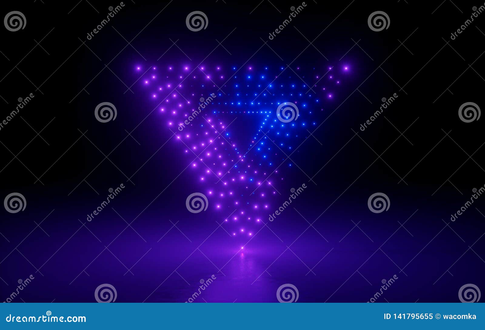 3d Render, Abstract Background, Ultraviolet Triangle Shape, Glowing ...