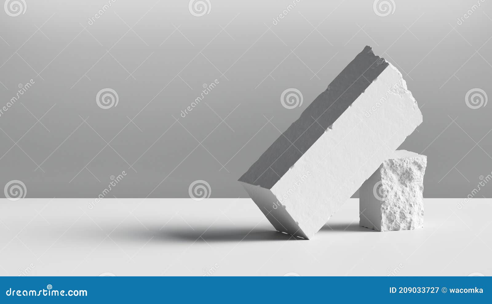 3d Render Abstract Background with White Cobblestone Blocks. Modern ...