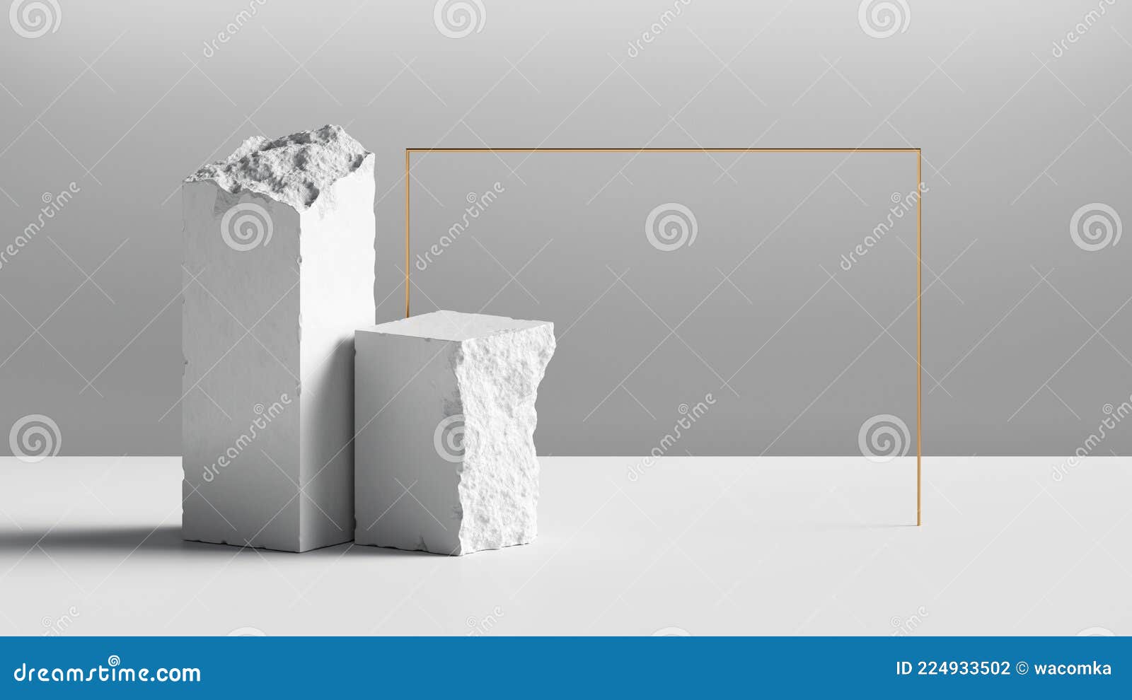 3d Render, Abstract Background with White Cobblestone Blocks. Modern ...