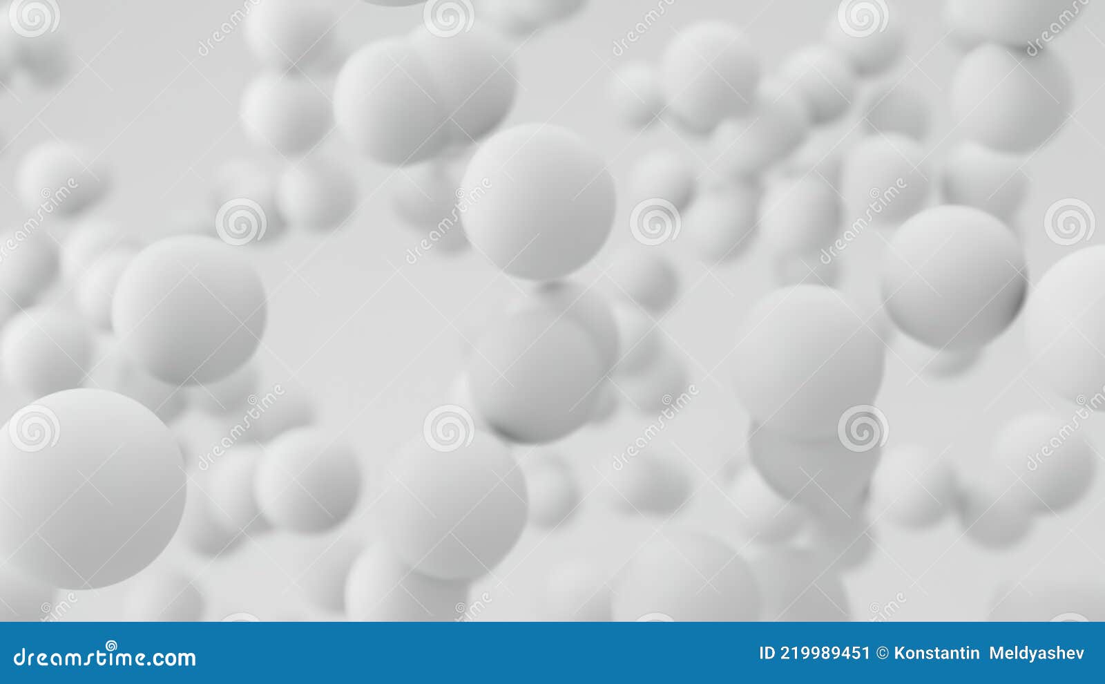 3d Render Abstract Background with White Spheres Stock Illustration ...