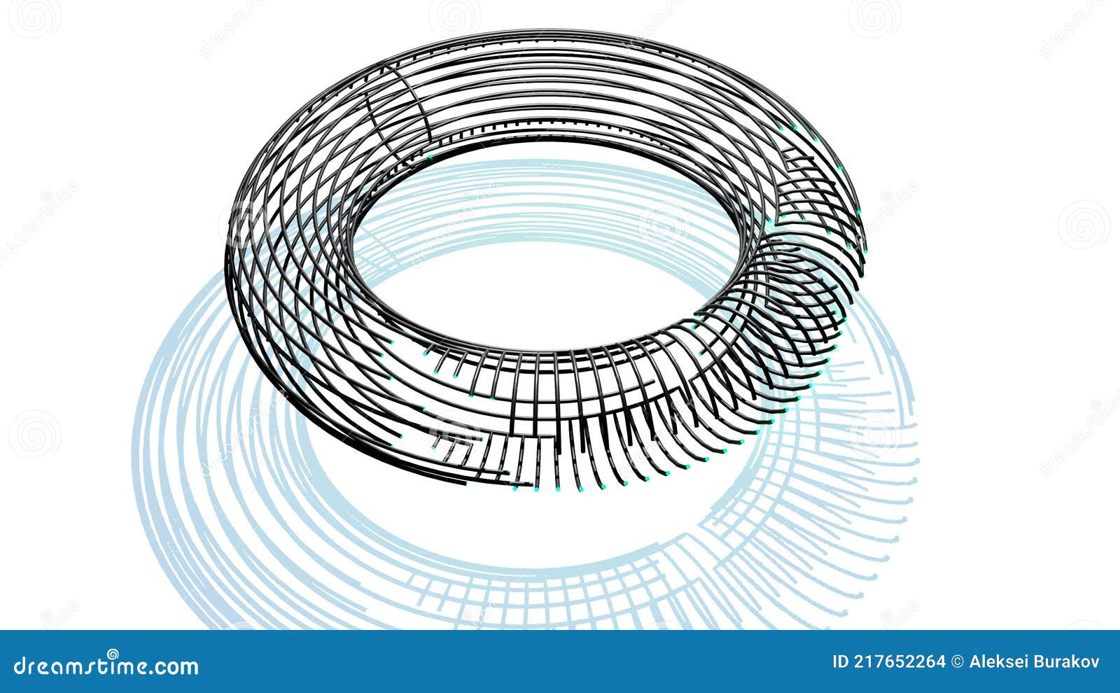 3d Render. Abstract Black Wireframe on White Bg Stock Illustration ...