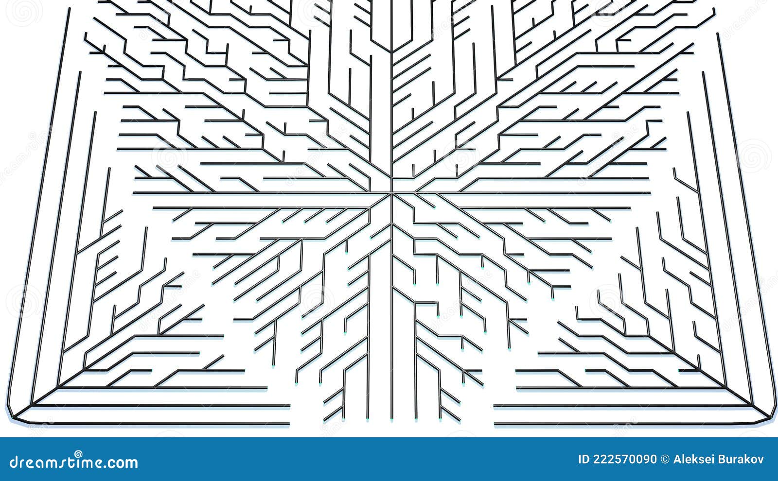 3d Render. Abstract Black Wireframe on White Bg Stock Illustration ...