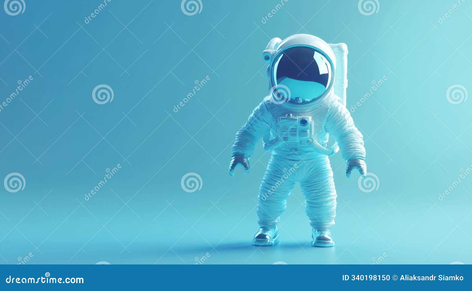 3D Render of an Abstract Blue Astronaut Figure Stock Illustration ...