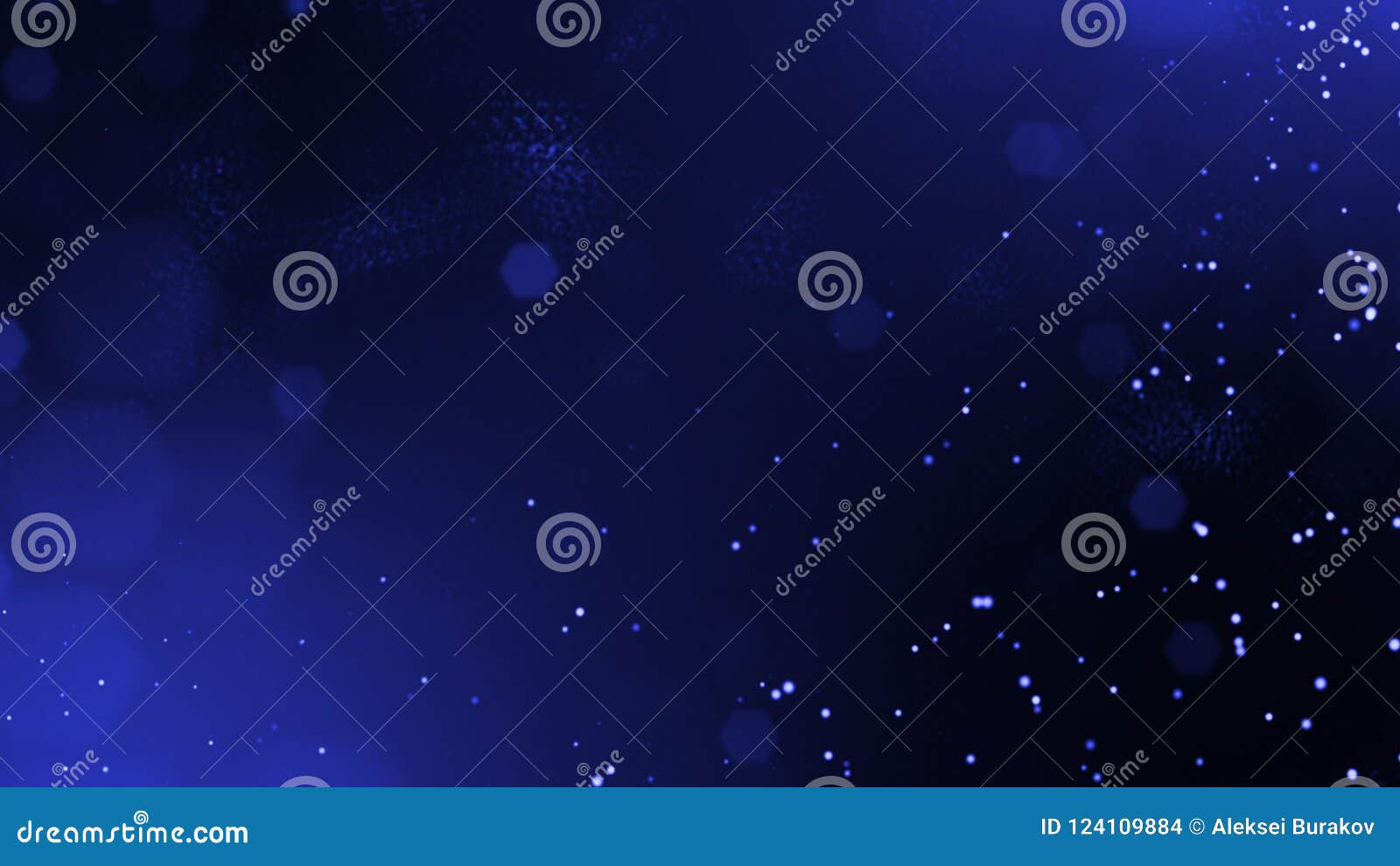 3d Render of Abstract Blue Composition with Depth of Field and Glowing ...