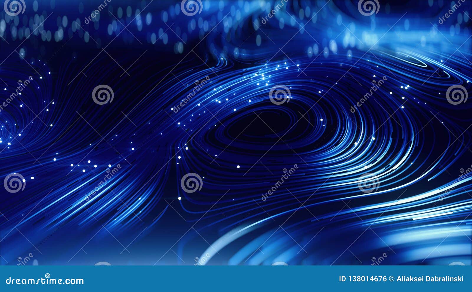 3d Render Abstract Blue Round Network Background Stock Illustration ...