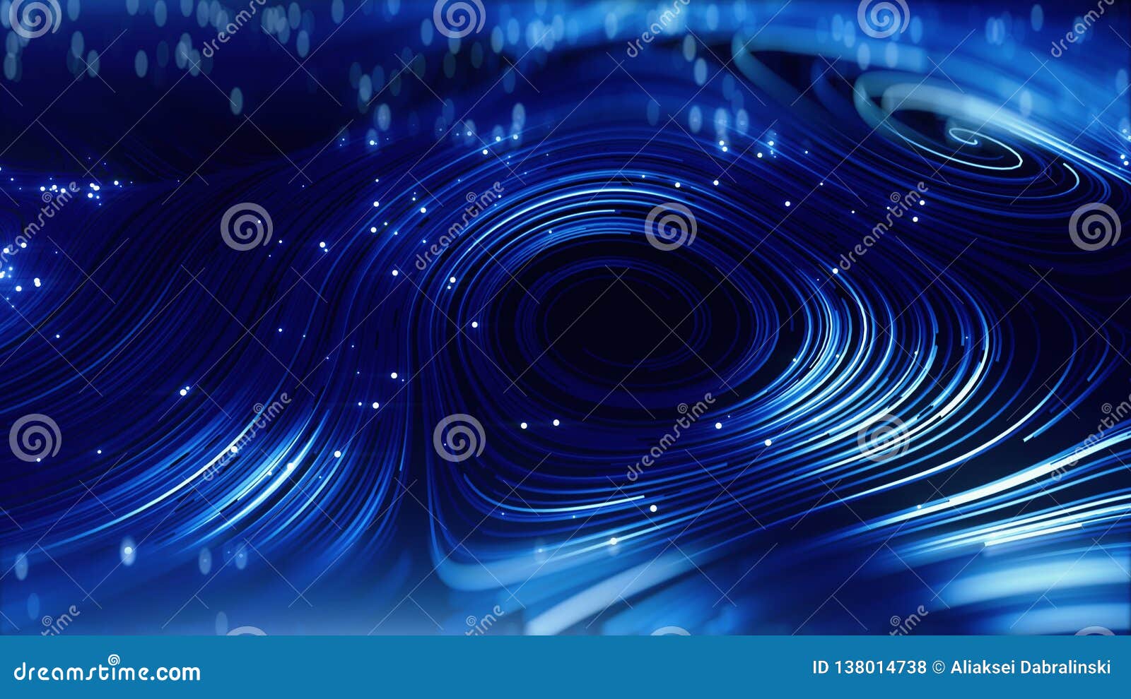 3d Render Abstract Blue Round Network Background Stock Illustration ...