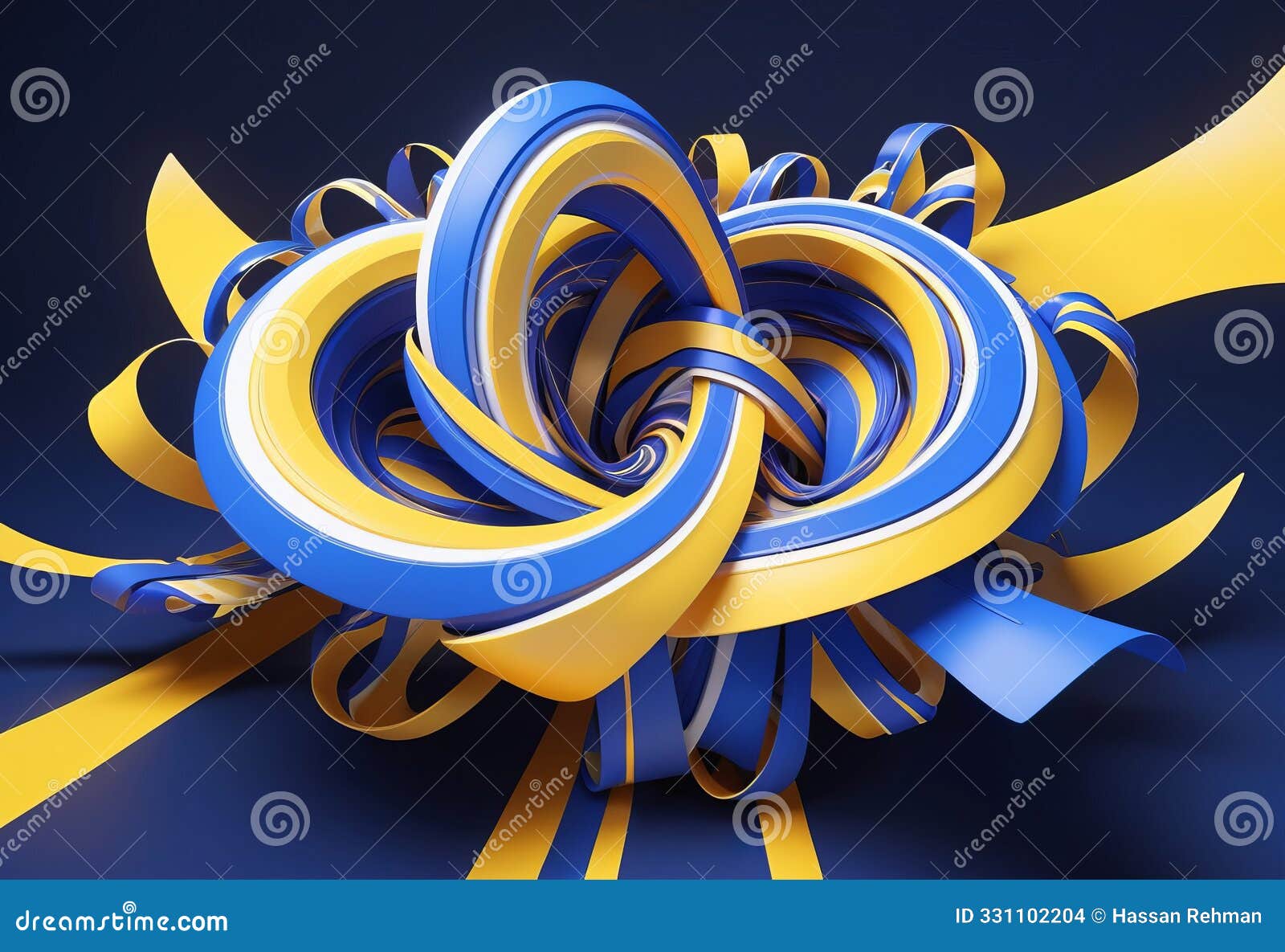 3d Render of Abstract Brush Stroke, Neon Smear Stock Illustration ...