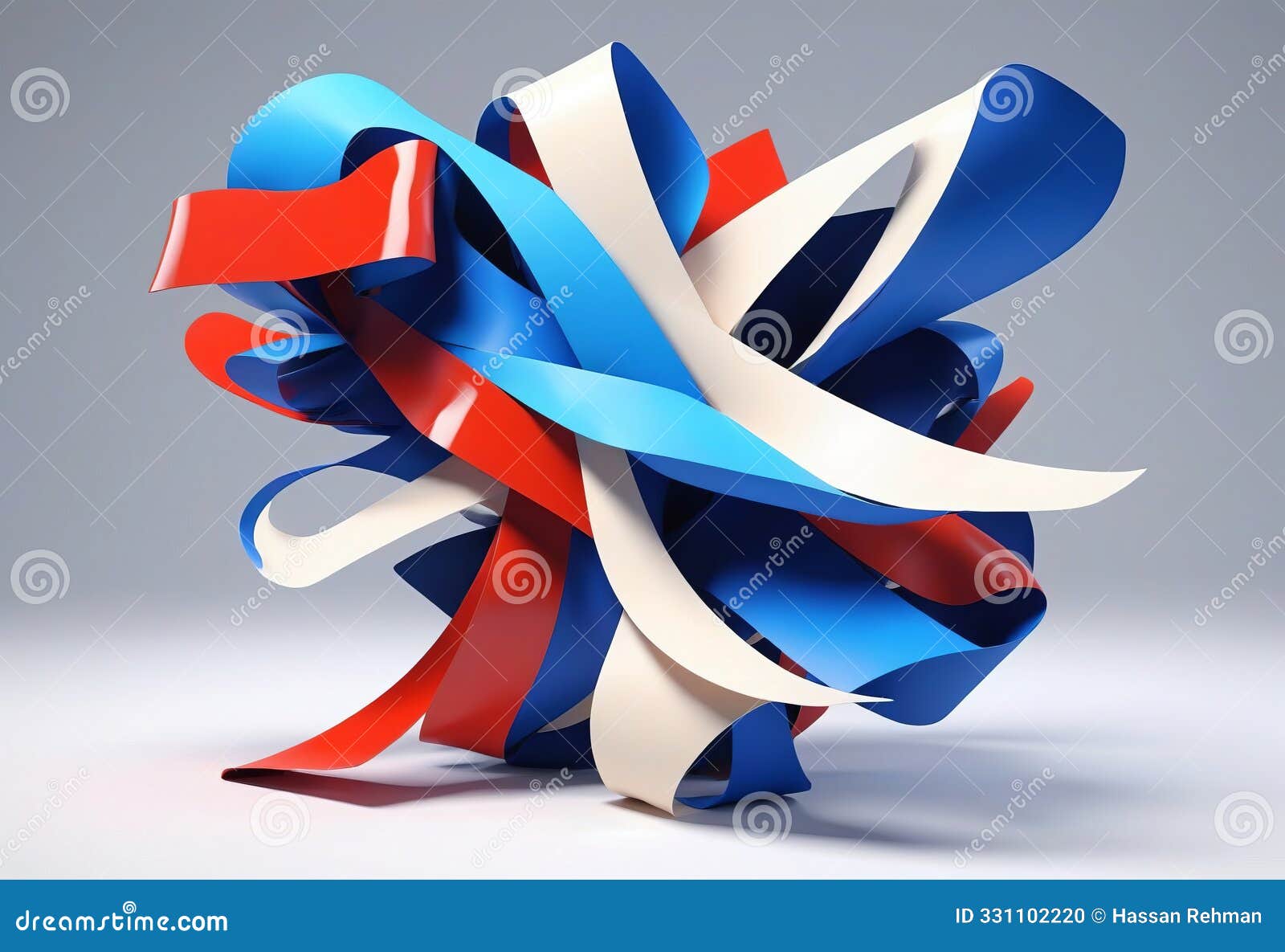 3d Render of Abstract Brush Stroke, Neon Smear Stock Illustration ...