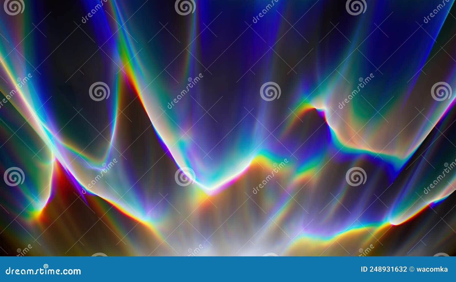 3d Render, Abstract Caustic Background. Colorful Spectrum Light Rays ...
