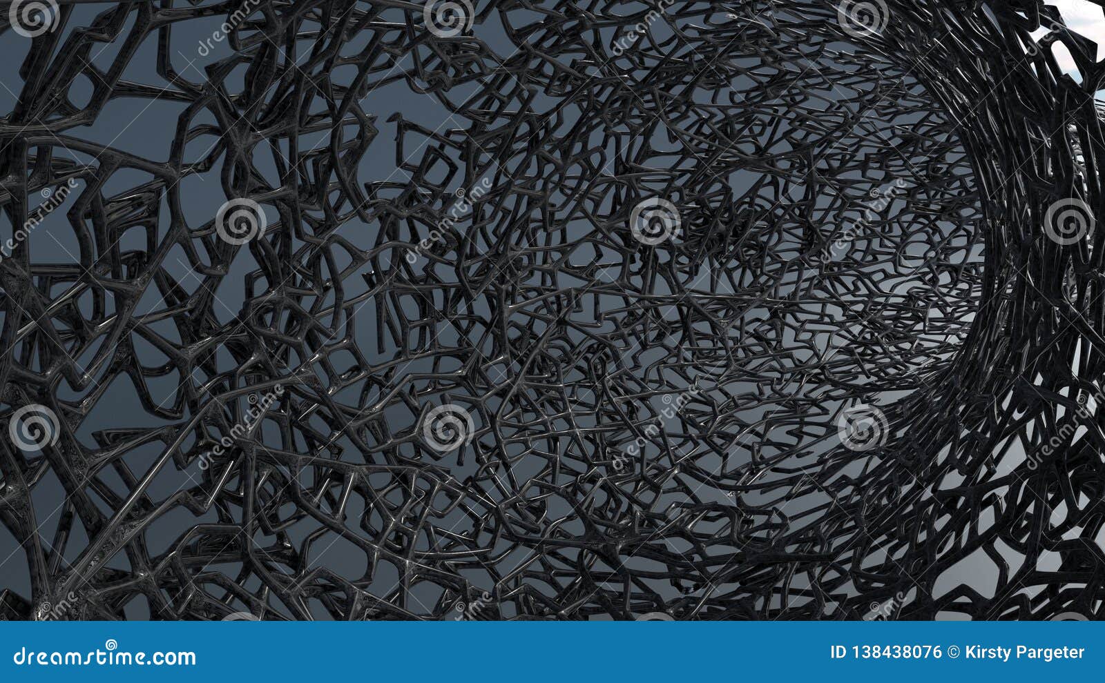 3D Render of Abstract Chaotic Elements Stock Illustration ...