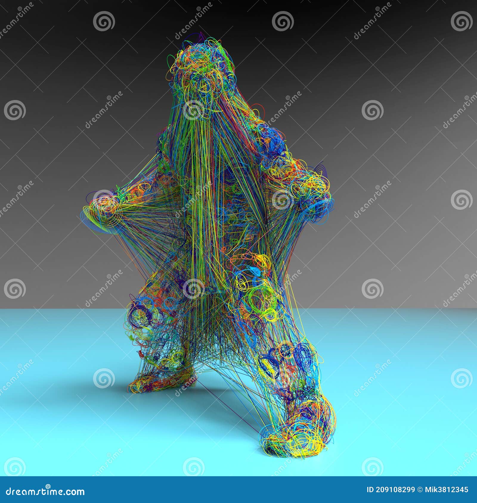 Abstract Colored Figure and Lines Stock Illustration - Illustration of ...