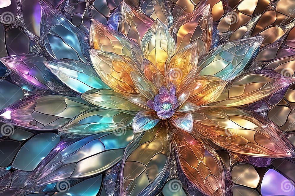 3d Render of Abstract Colorful Fractal Background Tile with Embossed ...