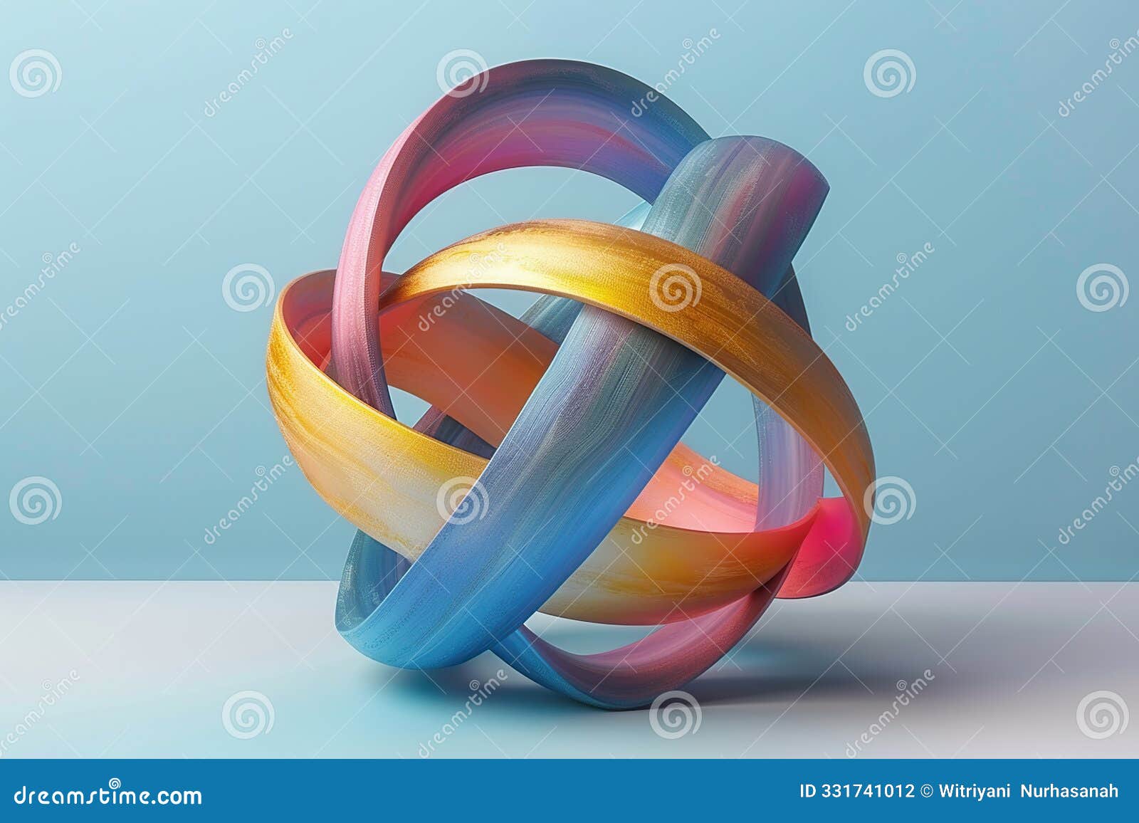 Abstract Intertwined Colorful Shapes Stock Illustration - Illustration ...