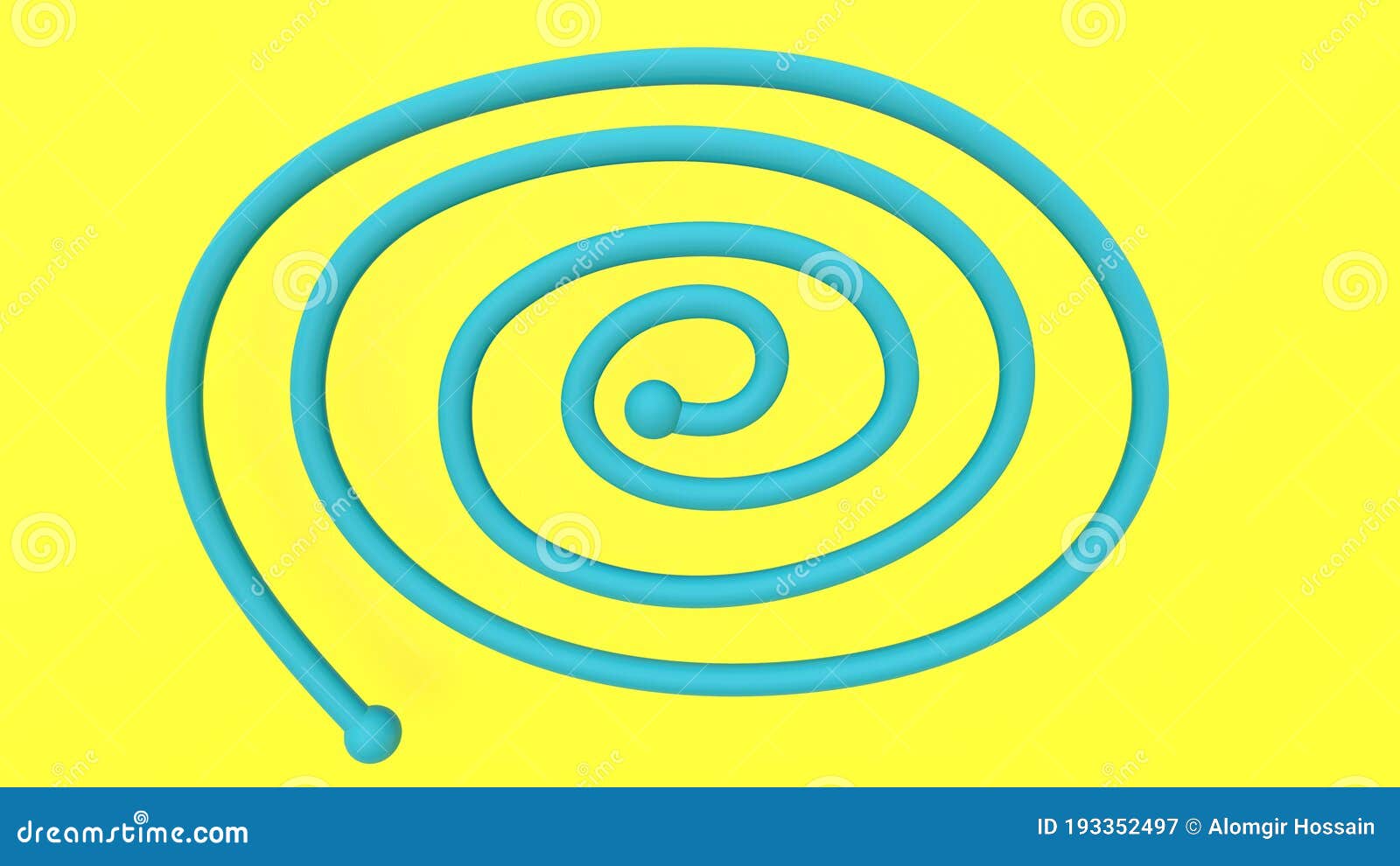 3d Render Abstract Cycle on Yellow Background Stock Illustration ...