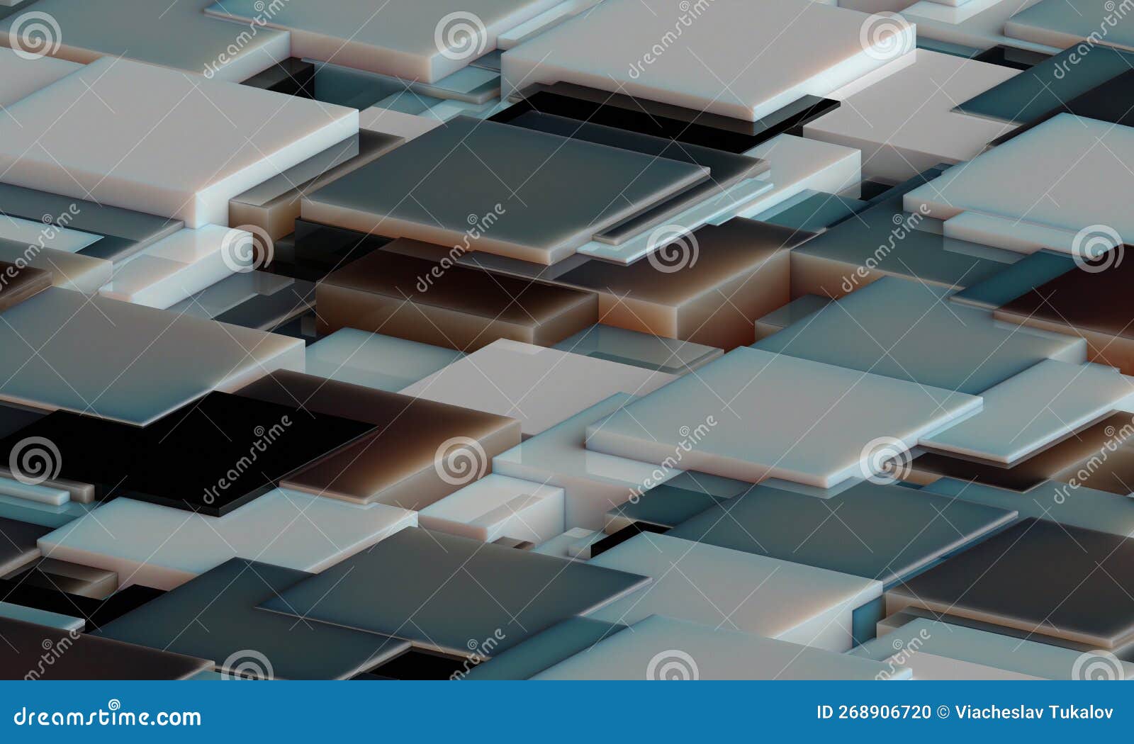 3d Render Abstract Digital Wallpaper Design of Dark Cubes on a Plane ...