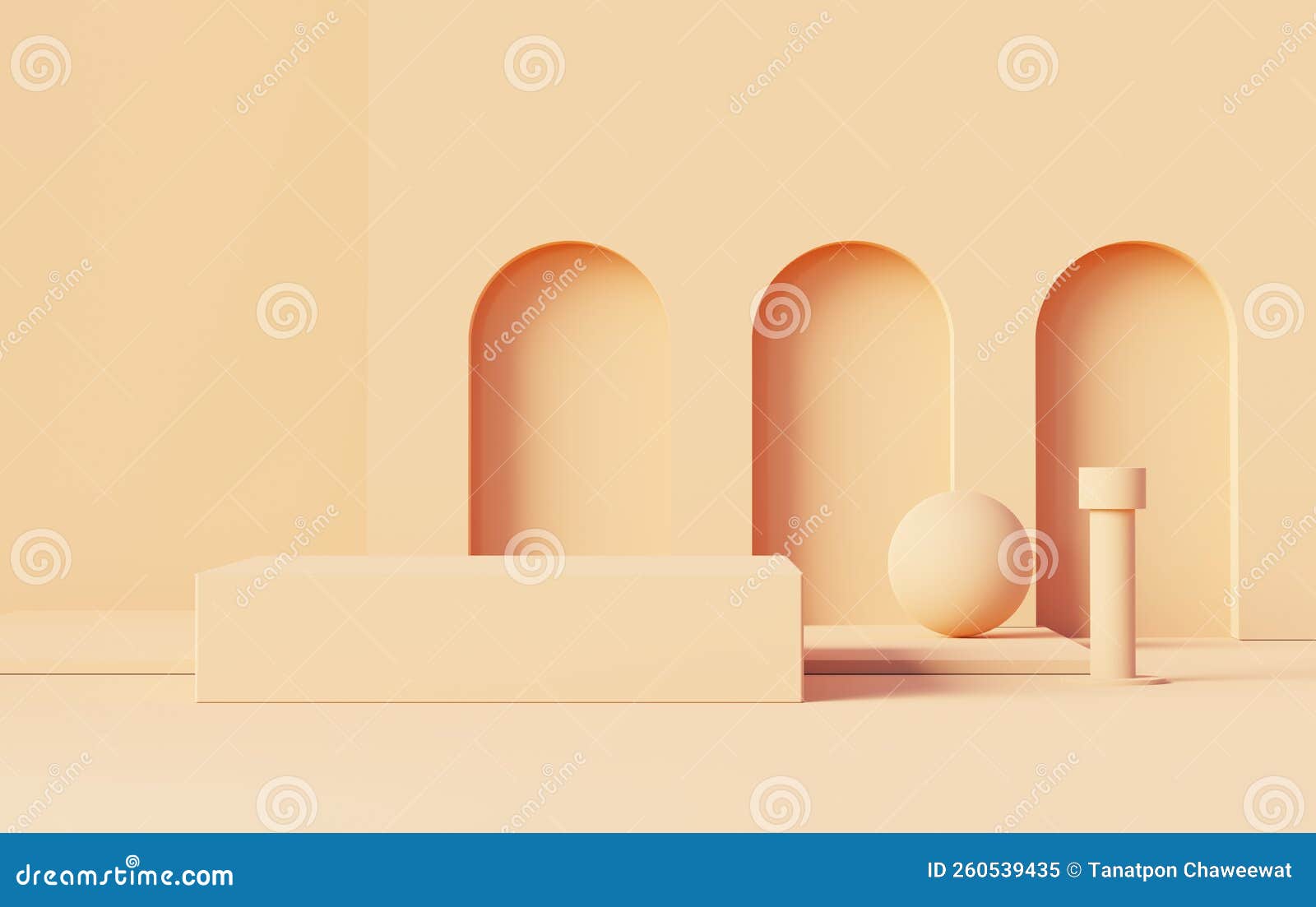 3d Render Abstract Display Podium Platform for Product Presentation and ...