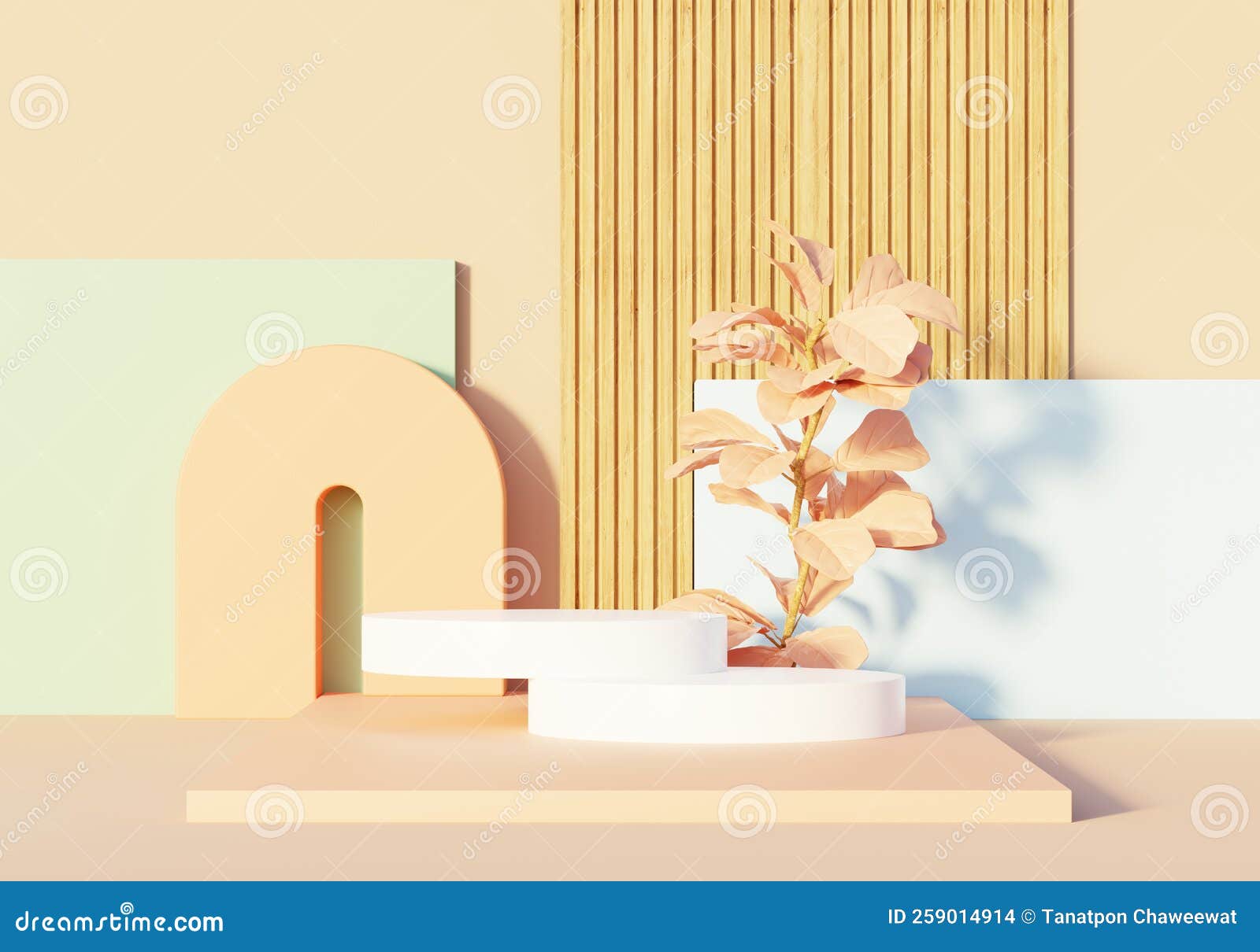 3d Render Abstract Display Podium Platform for Product Presentation and ...