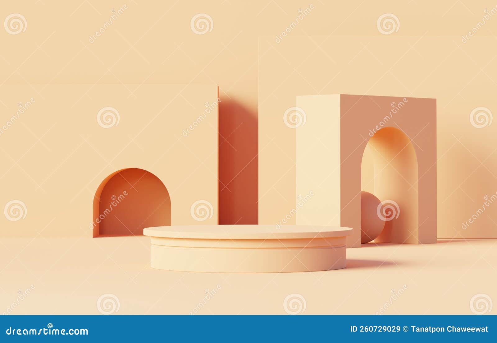 3d Render Abstract Display Podium Platform for Product Presentation and ...