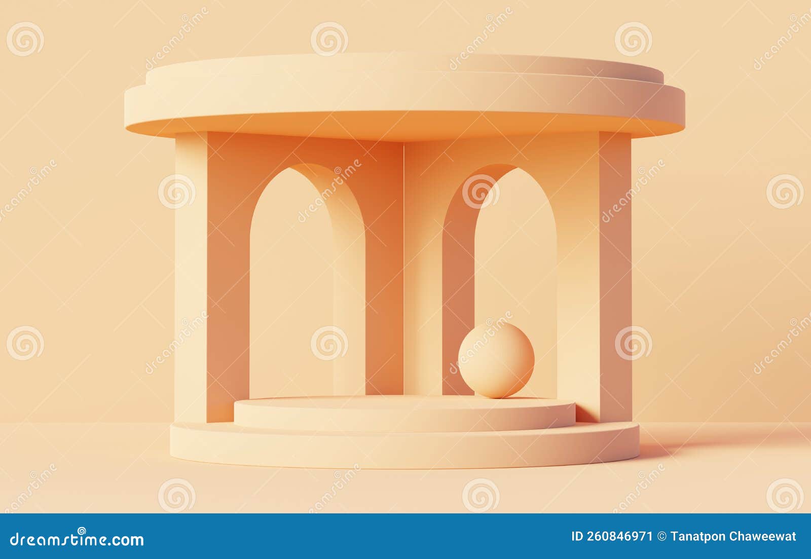 3d Render Abstract Display Podium Platform for Product Presentation and ...