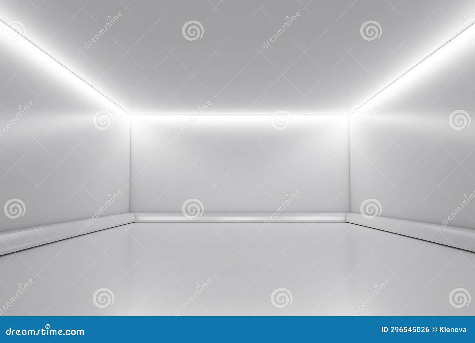3d Render, Abstract Empty Room, Illuminated Empty Interior, Glowing ...