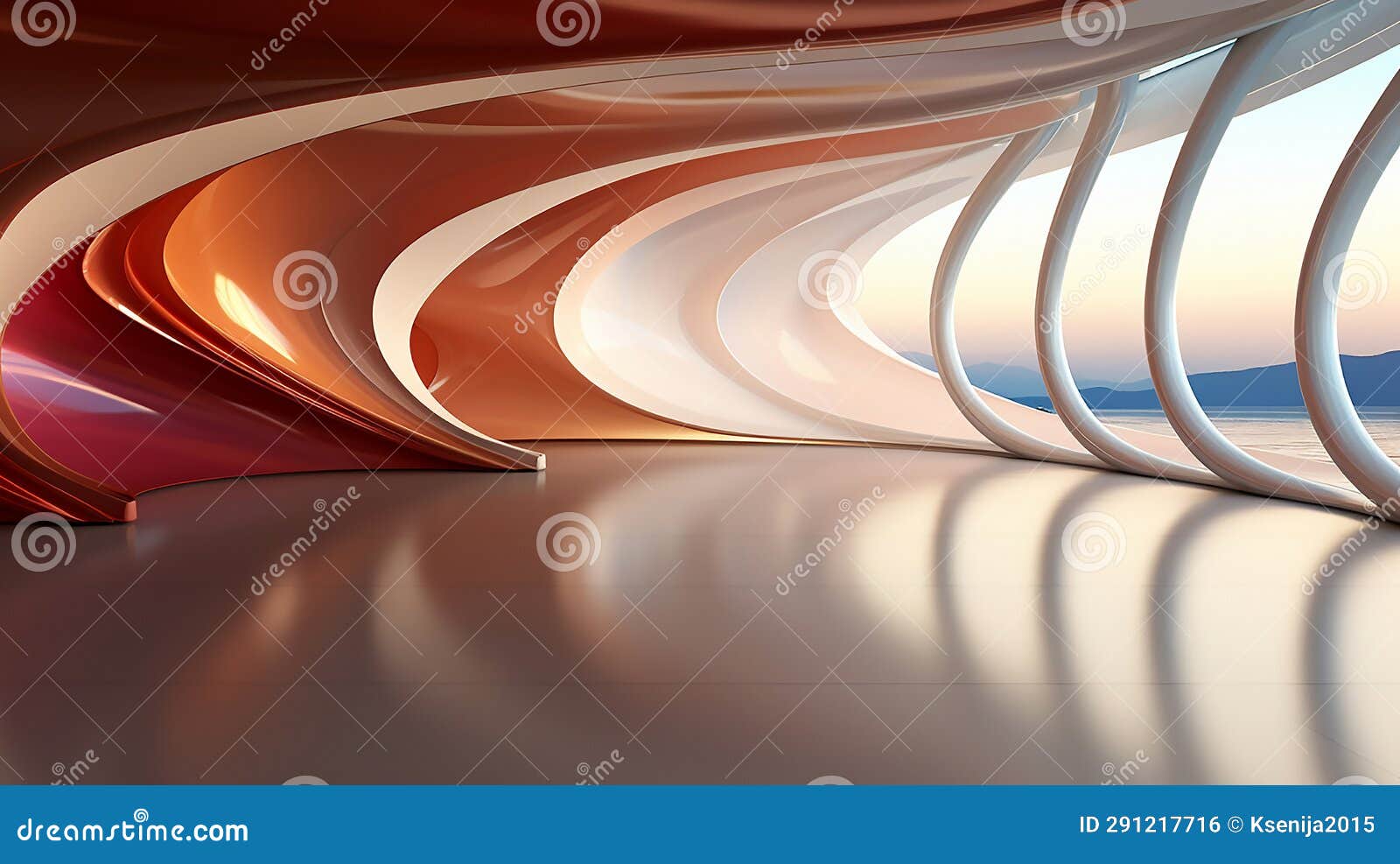 3d Render of Abstract Futuristic Architecture Stock Illustration ...