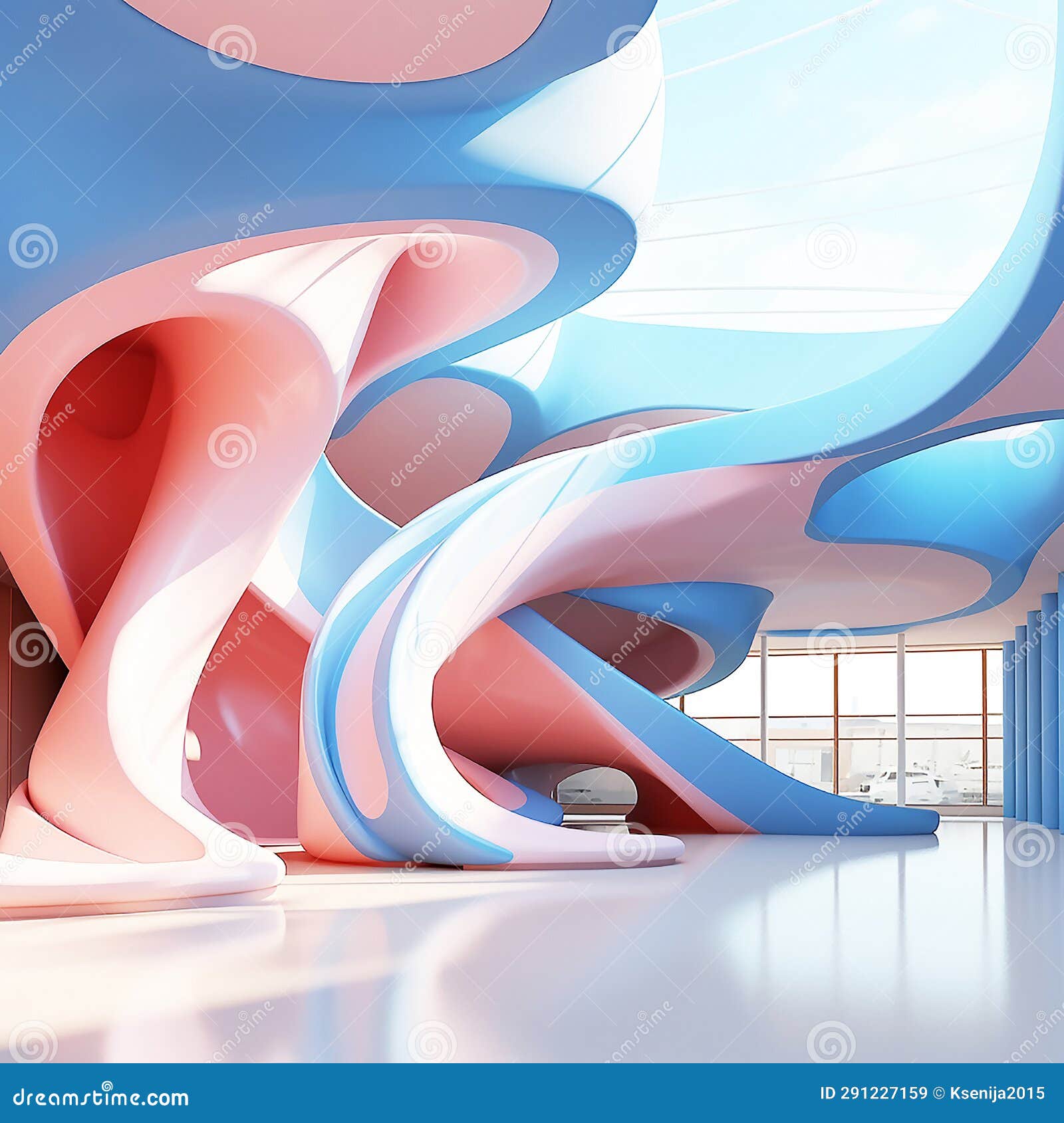 3d Render of Abstract Futuristic Architecture Stock Illustration ...