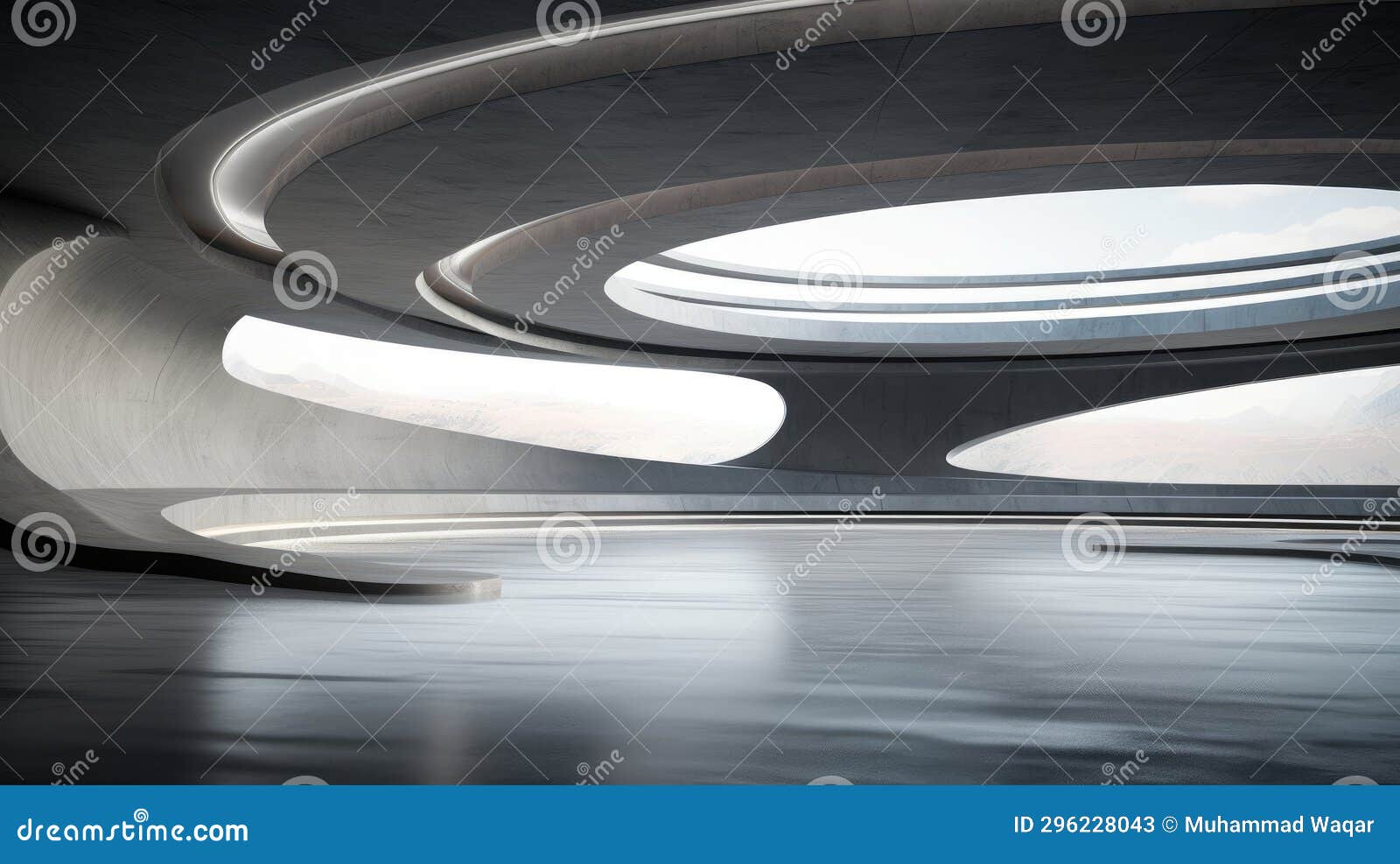 3D Render of Abstract Futuristic Glass Architect Stock Illustration ...