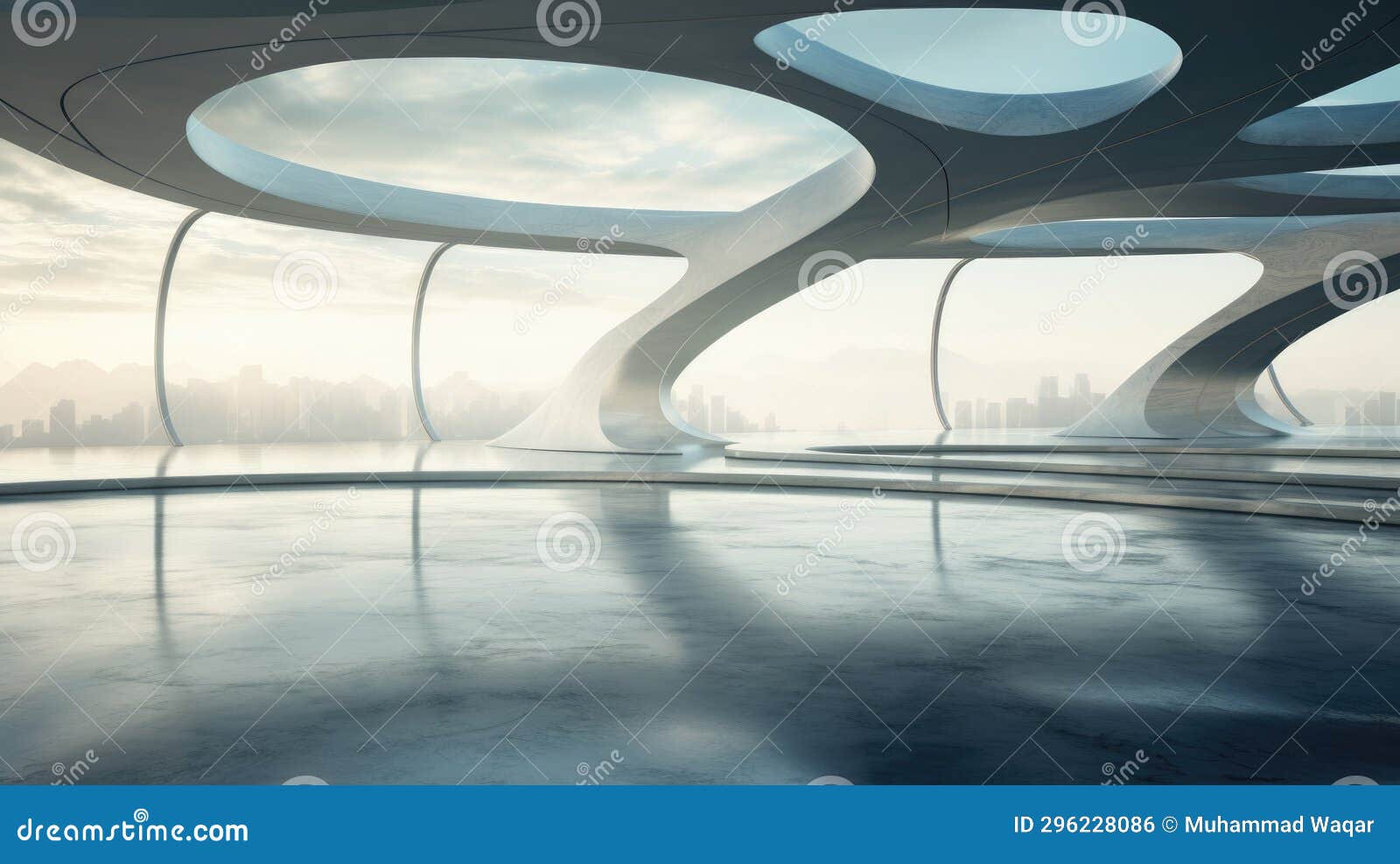3D Render of Abstract Futuristic Glass Architect Stock Illustration ...