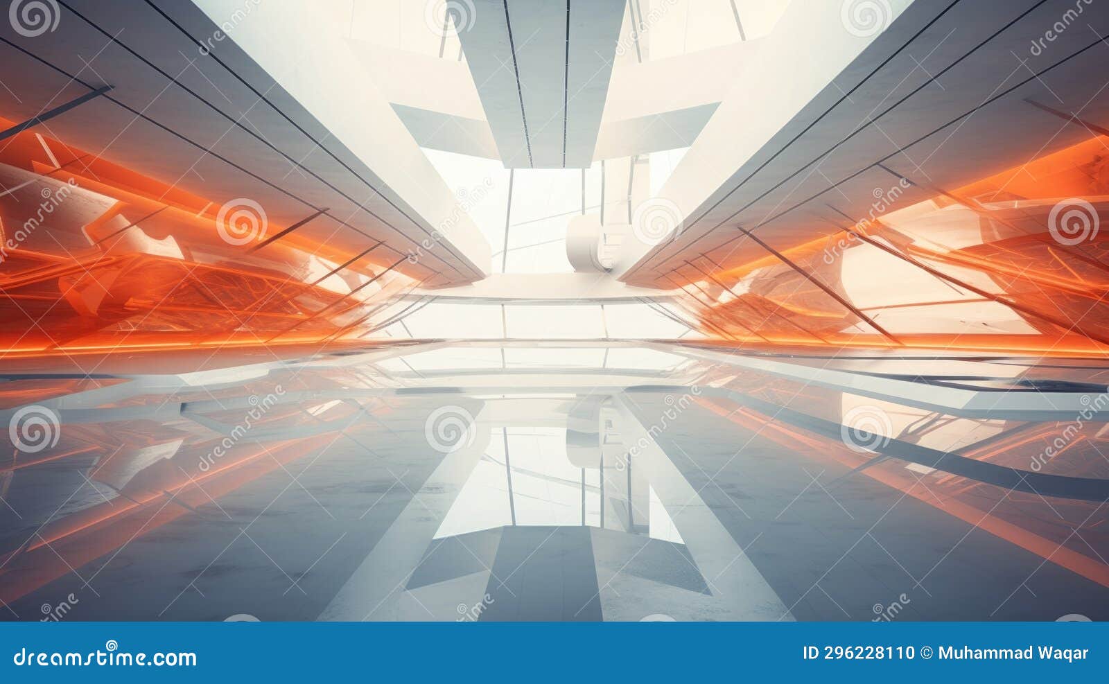 3D Render of Abstract Futuristic Glass Architect Stock Illustration ...